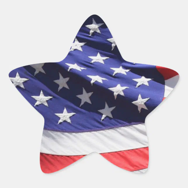 American Flag star-shaped sticker | Zazzle