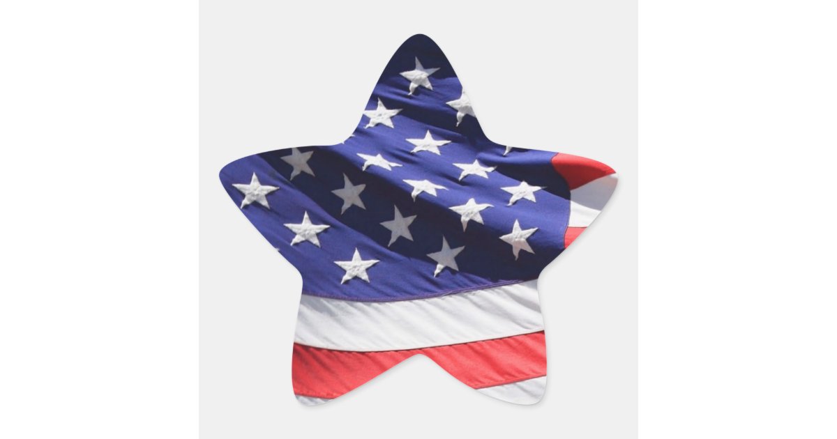 American Flag star-shaped sticker | Zazzle