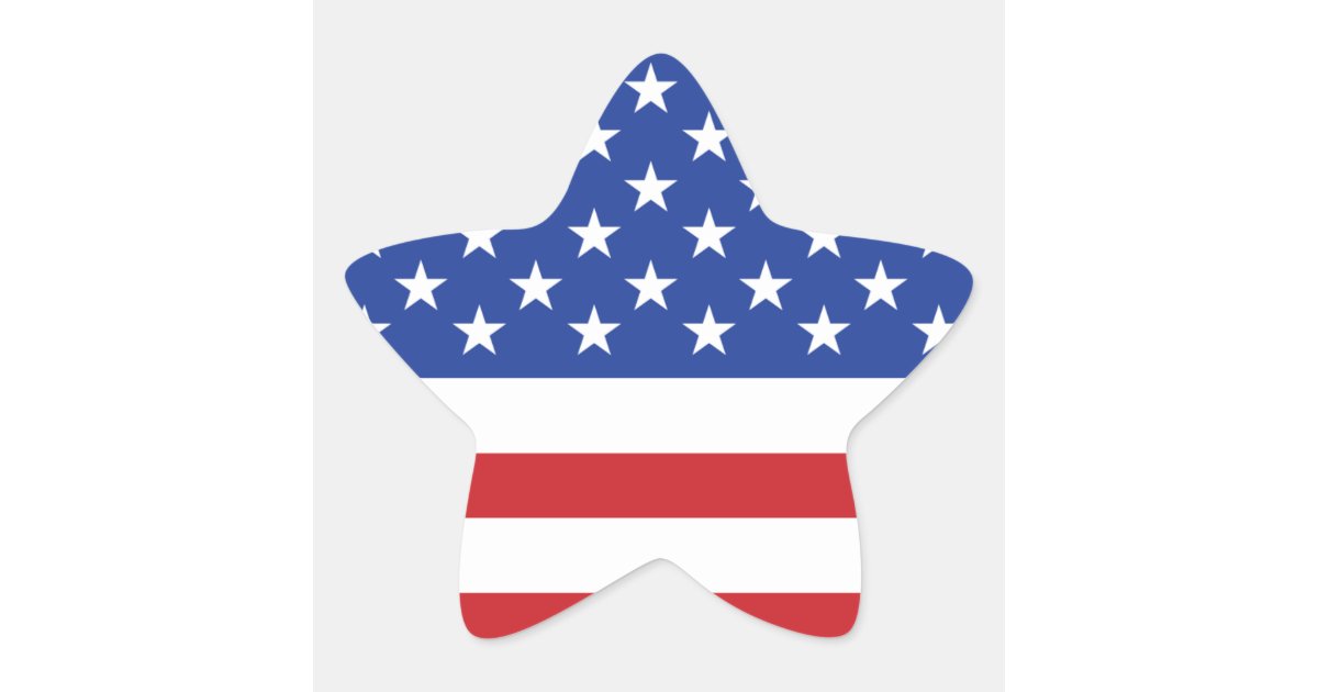 American Flag Star Sticker | Zazzle