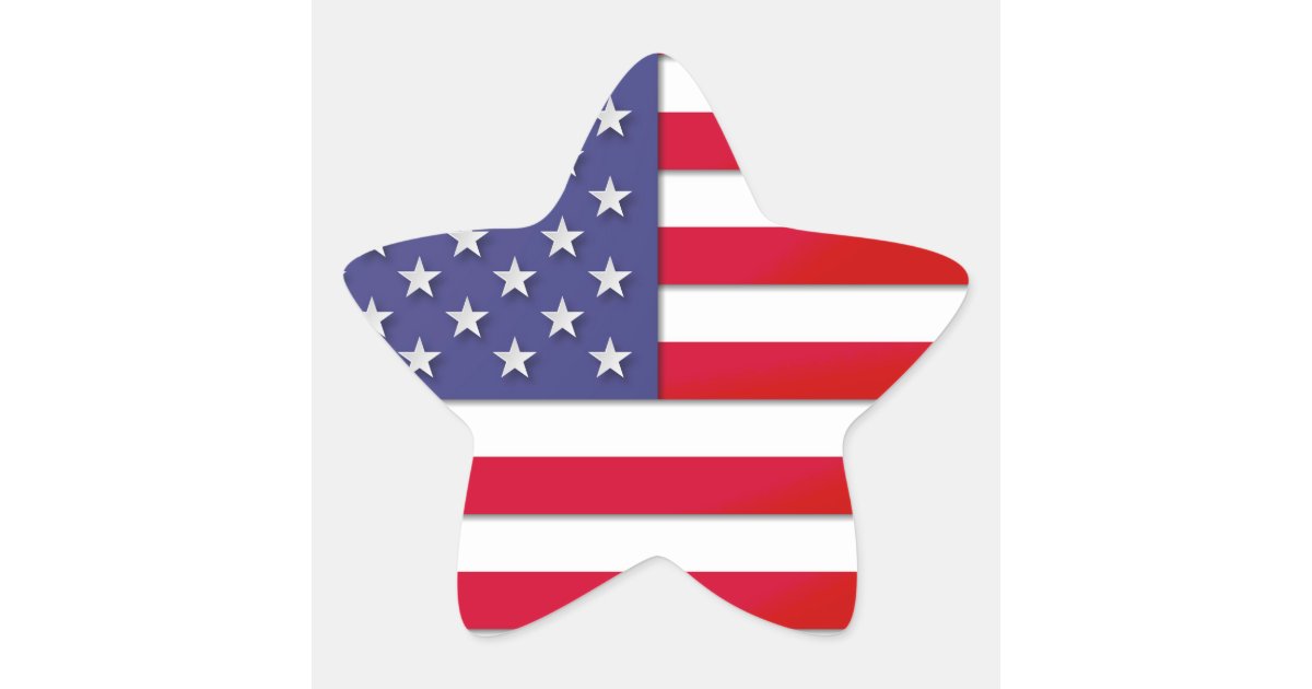 American Flag Star Sticker | Zazzle