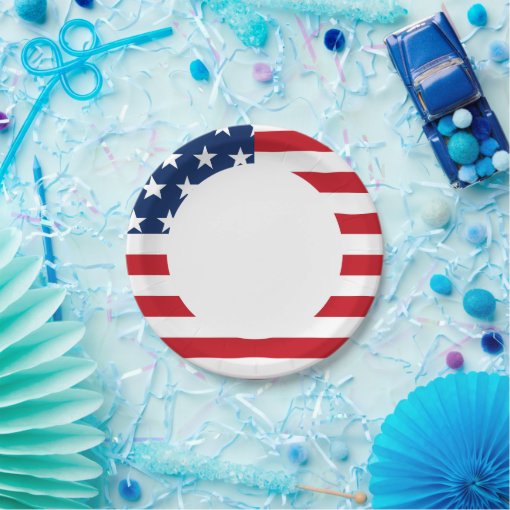 American Flag Stars and Stripes Patriotic Paper Plates | Zazzle