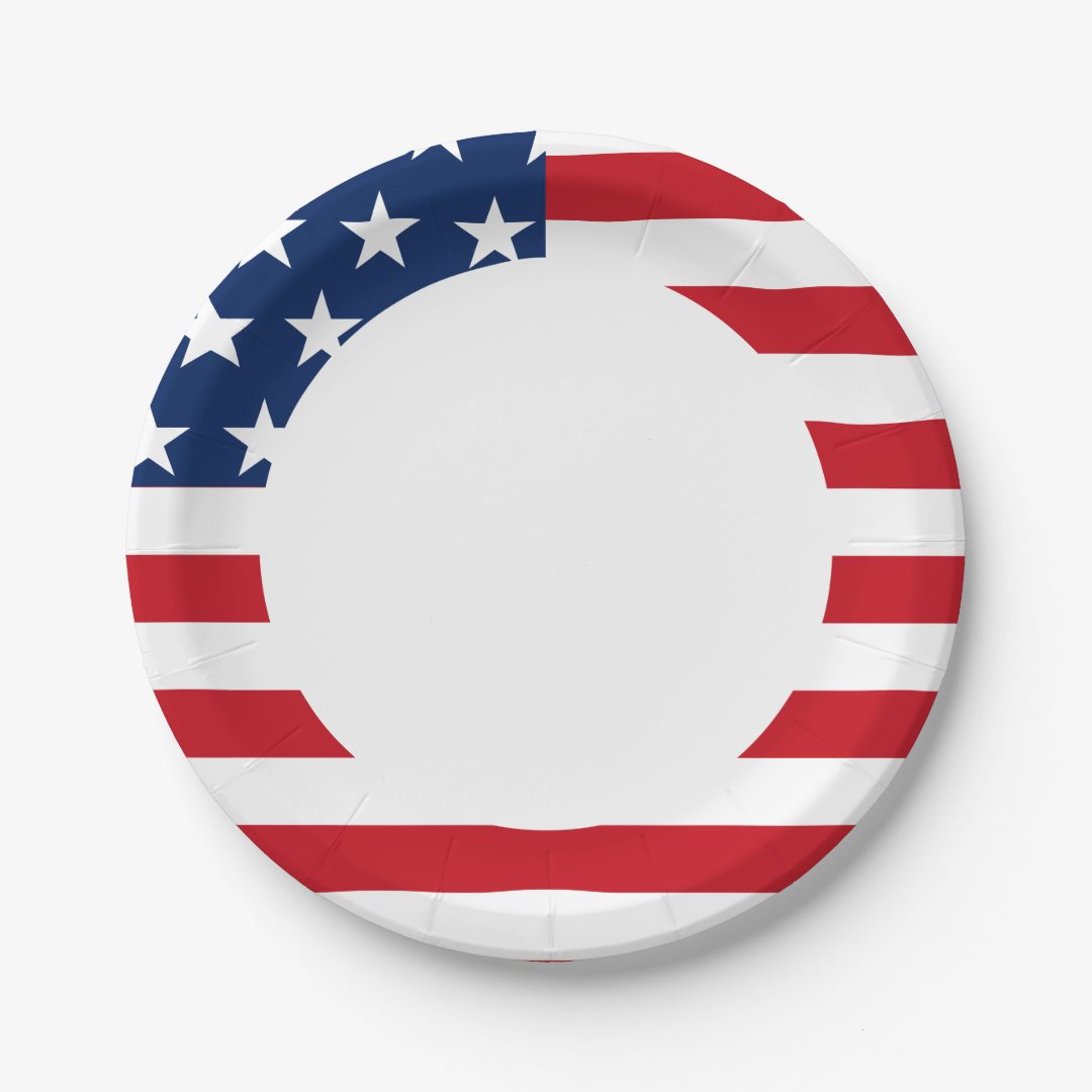 American Flag Stars and Stripes Patriotic Paper Plates | Zazzle