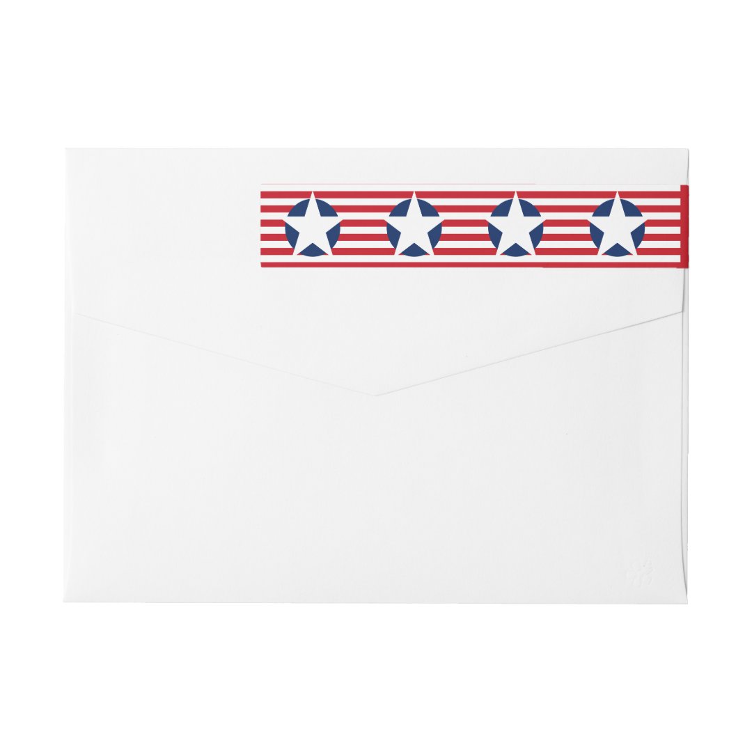 American Flag Stars and Stripes Patriotic Wrap Around Label | Zazzle