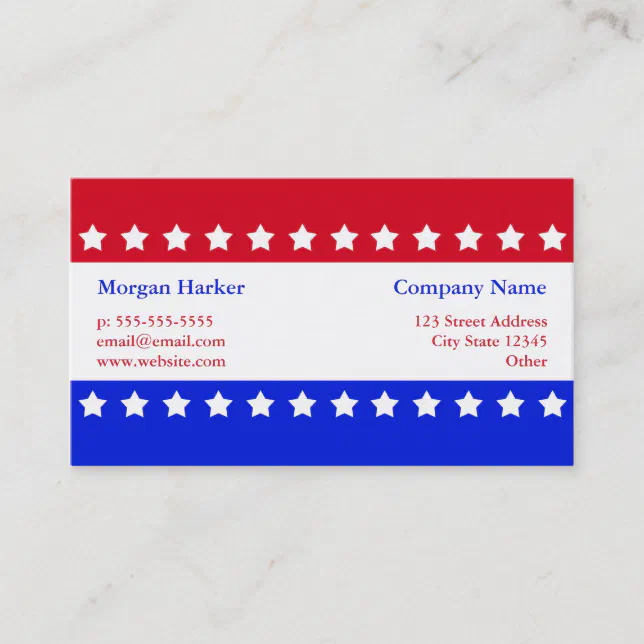 American Flag Stars Red White Blue Business Business Card | Zazzle