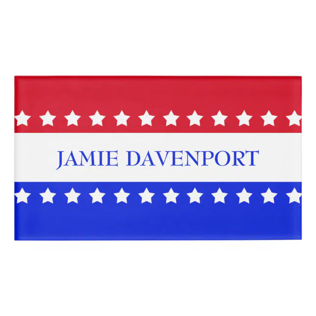 American Flag Stars Red White Blue Name Tag | Zazzle