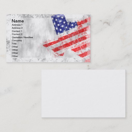 American Flag State of Texas Business Card | Zazzle