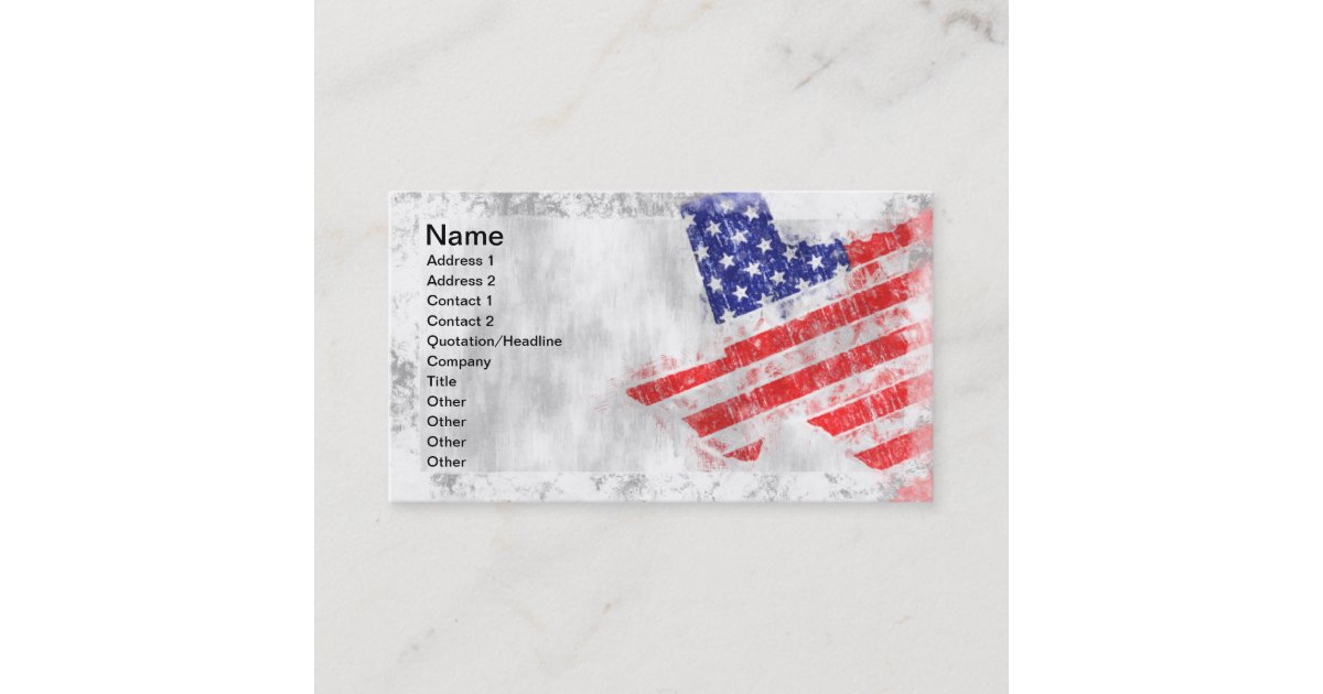 American Flag State of Texas Business Card | Zazzle