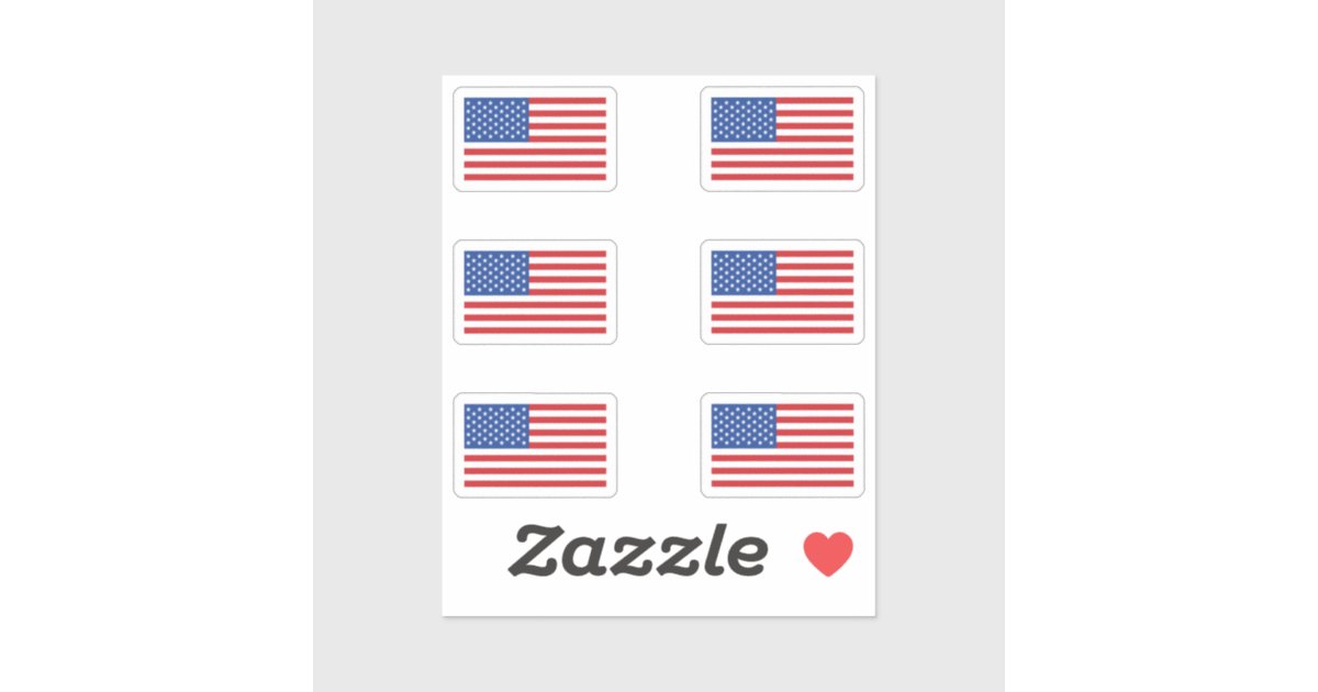 American Flag Stiker Flag Sticker | Zazzle