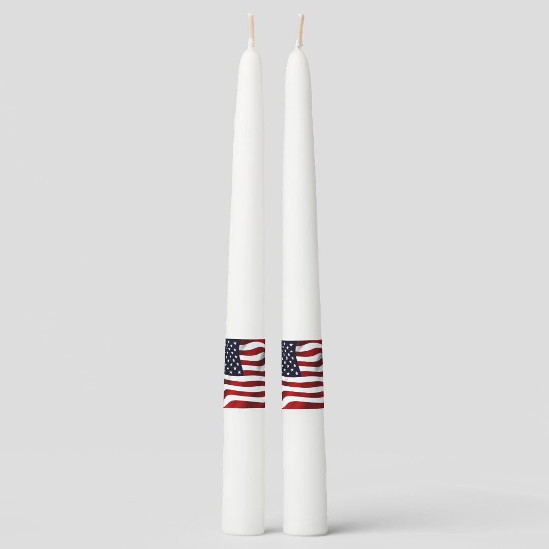 American Flag Taper Candle | Zazzle