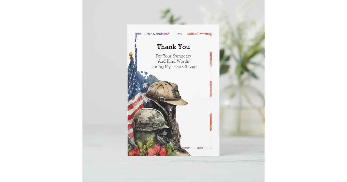 American Flag Thank You Card | Zazzle