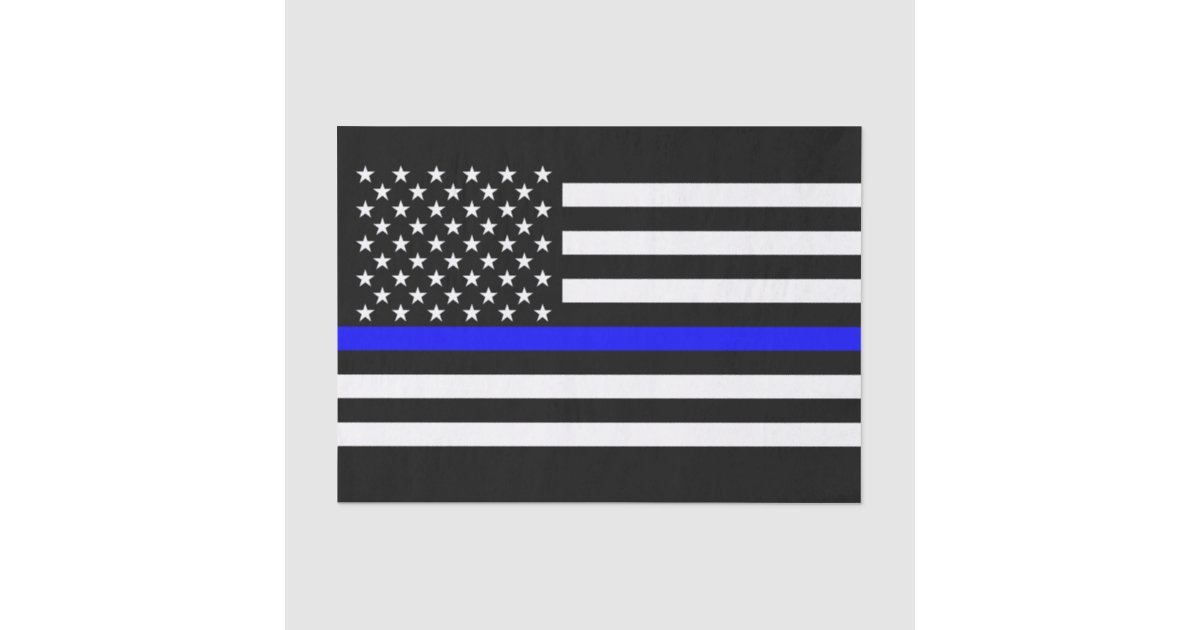 American Flag Thin Blue Line Memorial Symbol on Tissue Paper | Zazzle