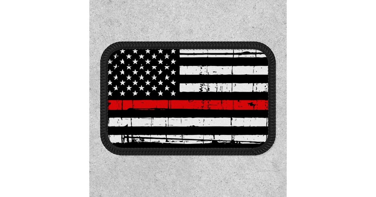 American Flag Thin Red Line Patch | Zazzle