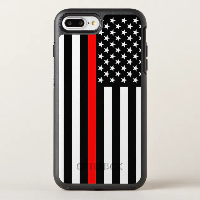 American Flag Thin Red Line Symbol on a Otterbox iPhone Case | Zazzle