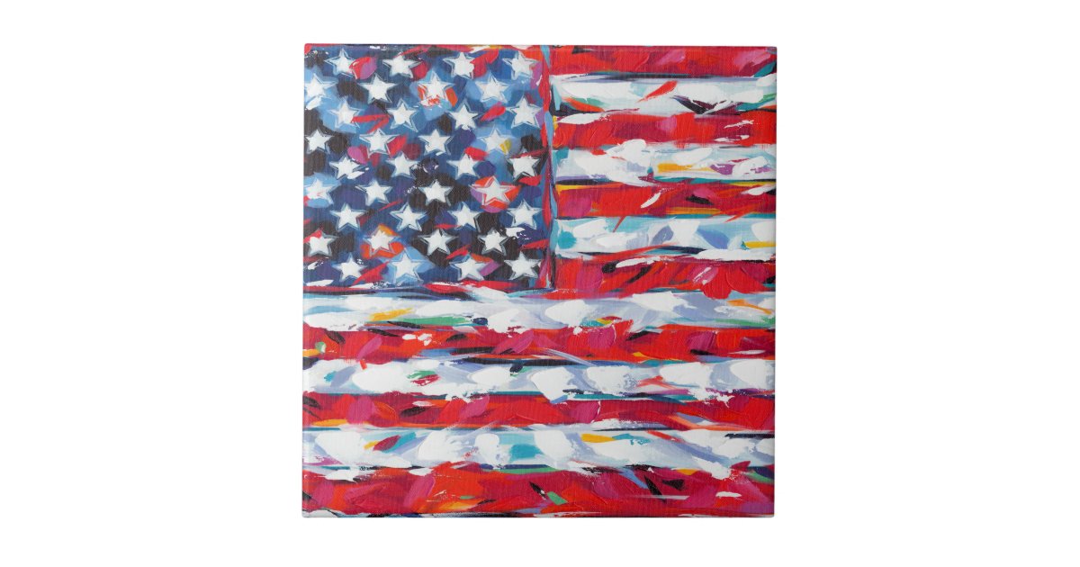 American Flag Tile | Zazzle