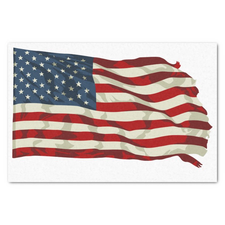 American Flag Tissue Paper Decoupage Patriotic | Zazzle