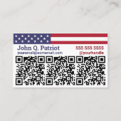 American Flag Triple QR Code Business Card | Zazzle