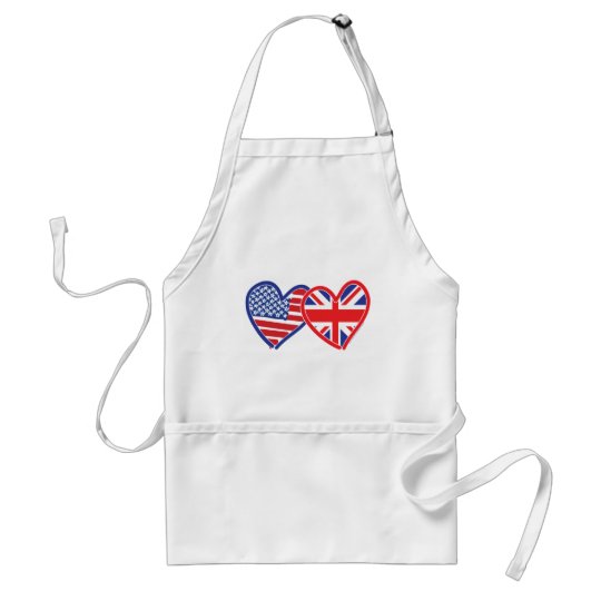 American Flag/Union Jack Flag Hearts Adult Apron | Zazzle.com