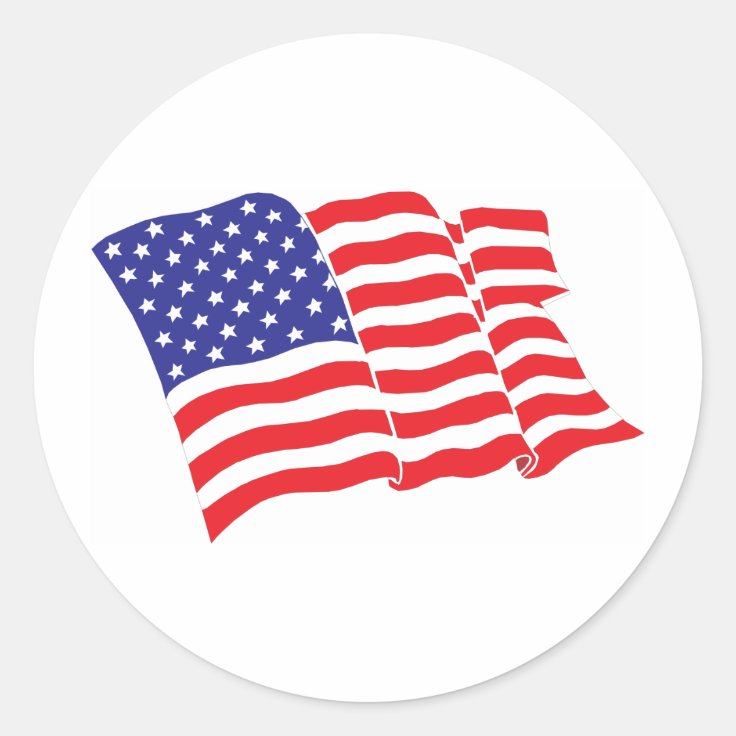 American Flag USA Classic Round Sticker | Zazzle