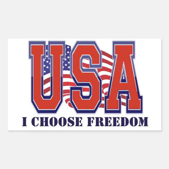 American Flag USA Freedom Patriotic Rectangular Sticker | Zazzle