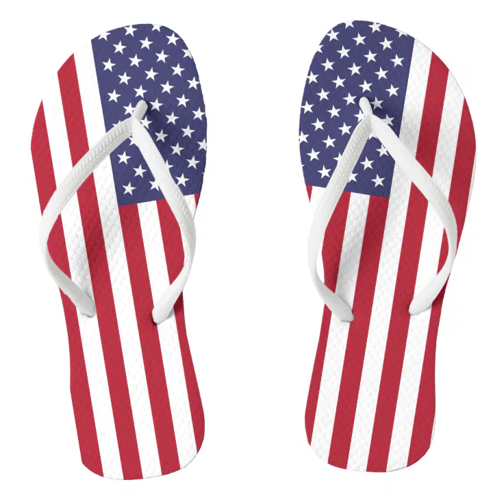 American Flag USA Independence Patriotic Flip Flops | Zazzle