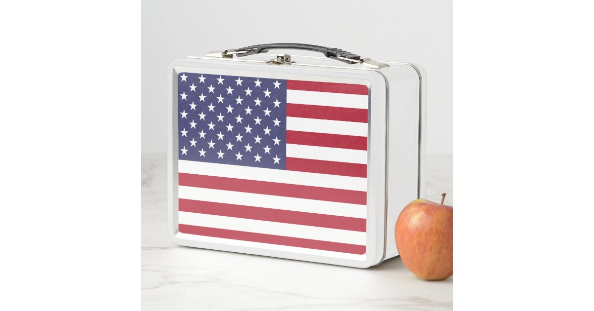 American Flag USA Independence Patriotic Metal Lunch Box | Zazzle