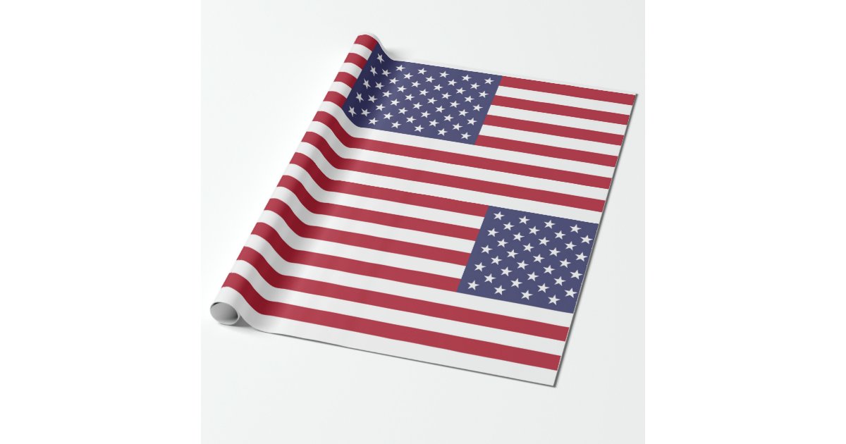 American Flag USA Independence Patriotic Pattern Wrapping Paper | Zazzle