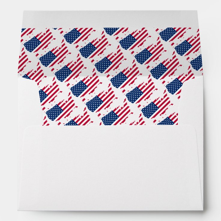 AMERICAN FLAG | USA Map Outline | Wedding Envelope | Zazzle