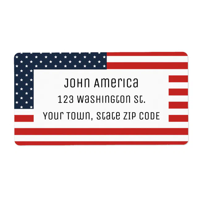American Flag USA Pride Red White Blue Label | Zazzle