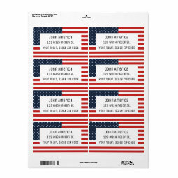 American Flag USA Pride Red White Blue Label | Zazzle