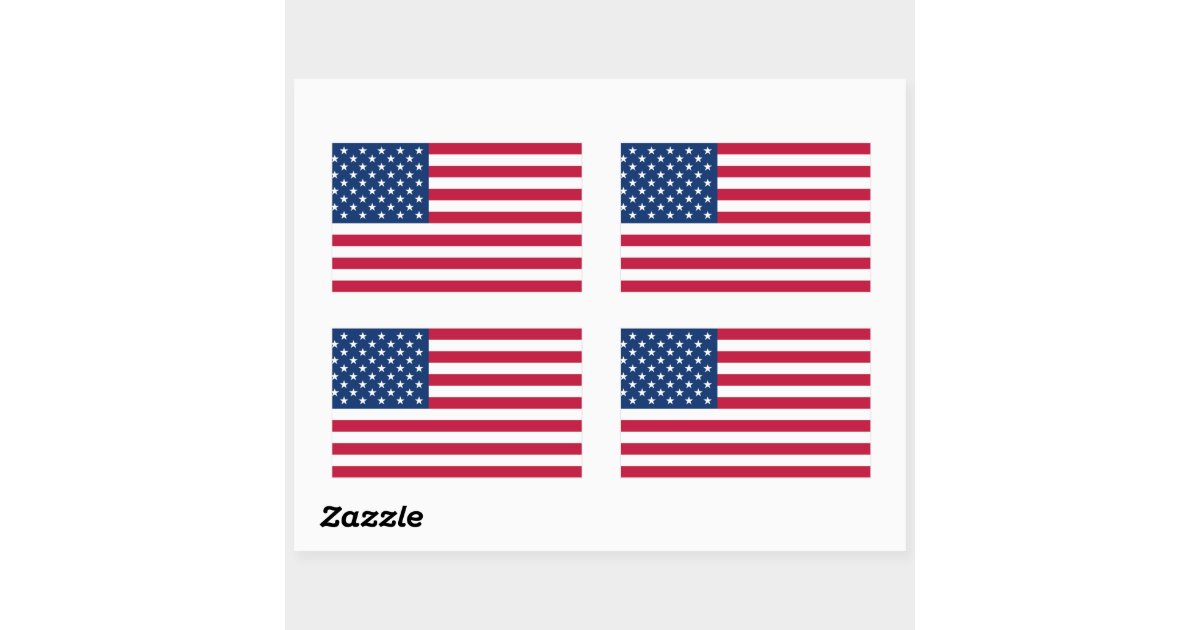 American Flag USA Rectangular Sticker | Zazzle