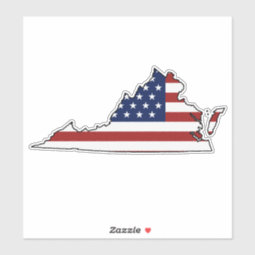 American Flag Virginia Sticker | Zazzle