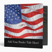 American Flag, Waving in Wind Binder | Zazzle
