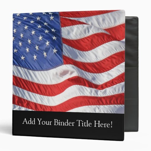 American Flag, Waving in Wind Binder | Zazzle