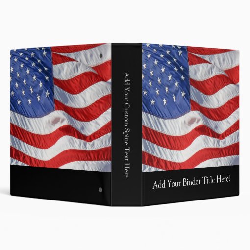 American Flag, Waving in Wind Binder | Zazzle