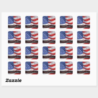 American Flag, Waving in Wind Square Sticker | Zazzle