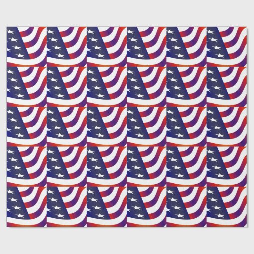American Flag, waving Wrapping Paper | Zazzle