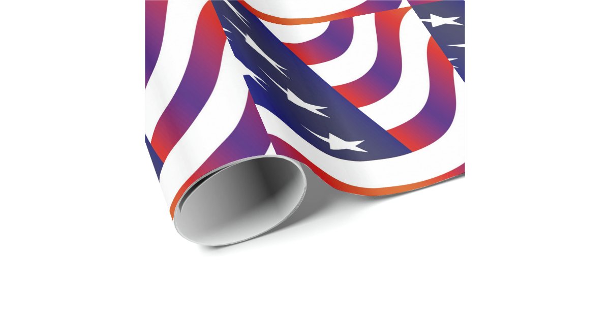 American Flag, waving Wrapping Paper | Zazzle