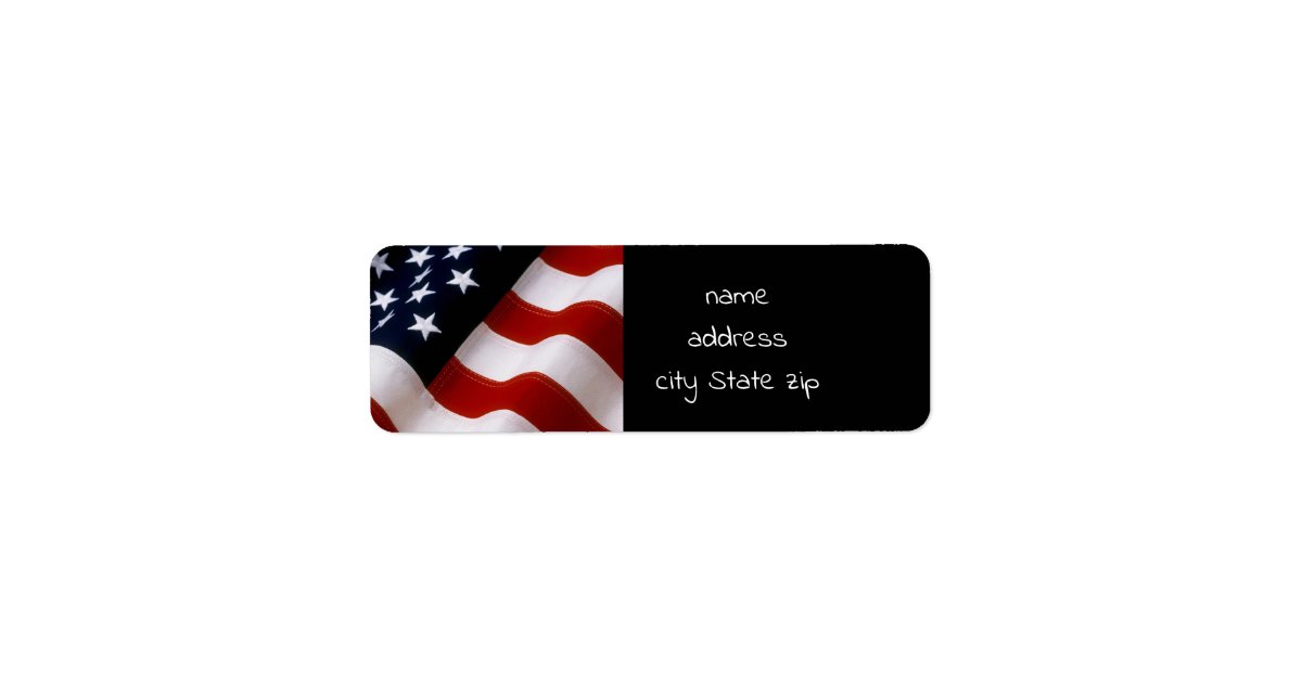 American flag wavy label | Zazzle