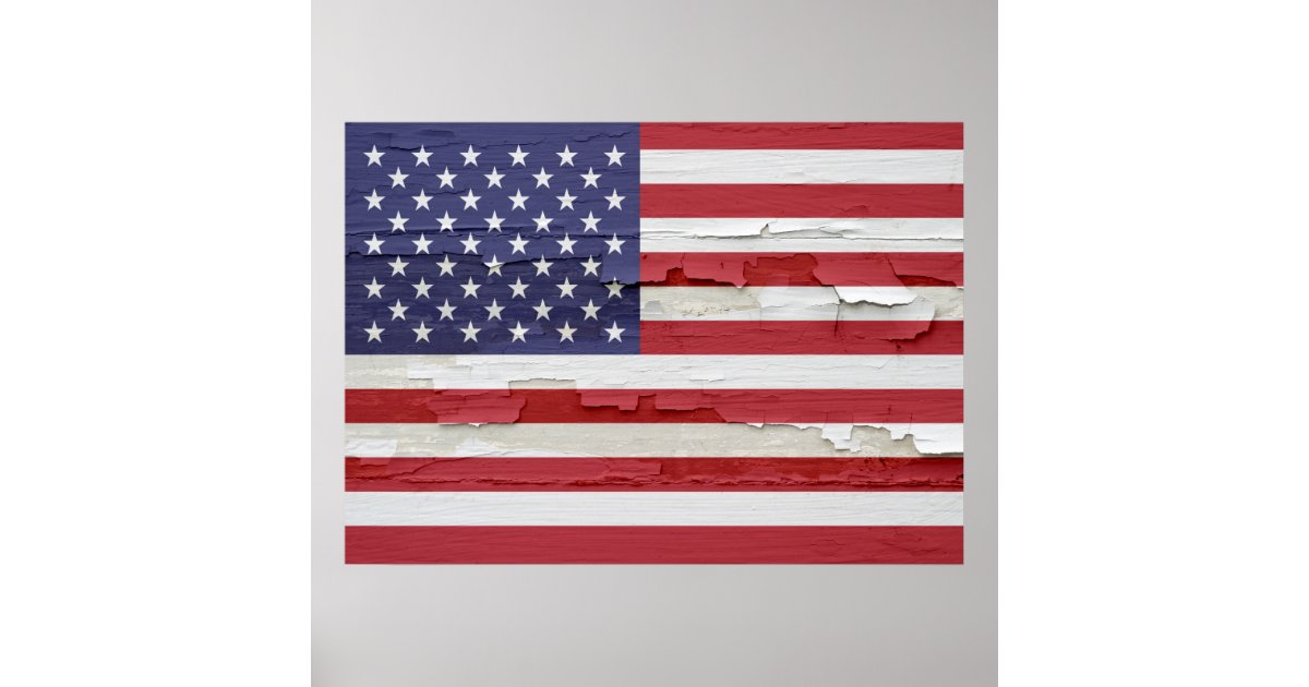 American Flag Weathered Poster | Zazzle