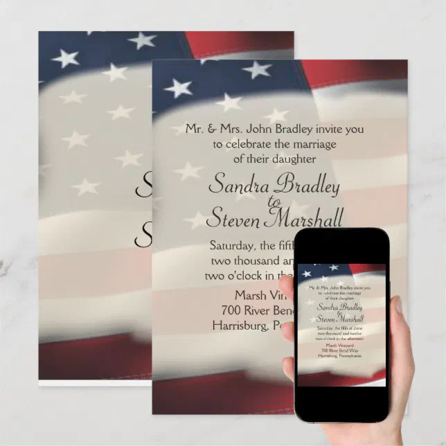 American Flag Wedding Invitations | Zazzle