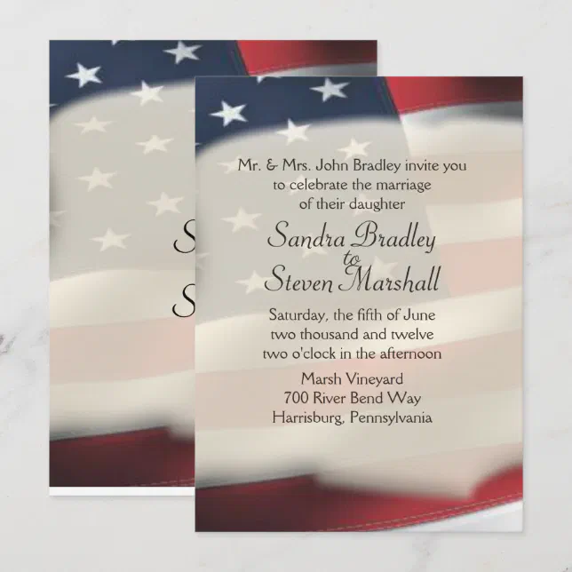 American Flag Wedding Invitations | Zazzle