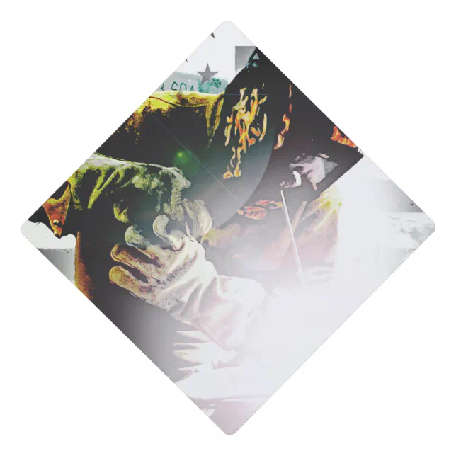 American Flag Welder Graduation Cap Topper | Zazzle