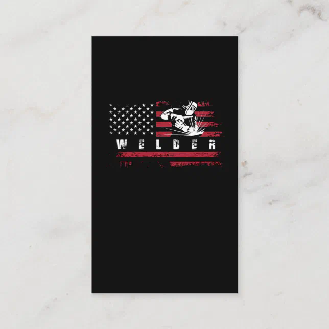 American Flag Welder USA Metalworking Weld Business Card | Zazzle