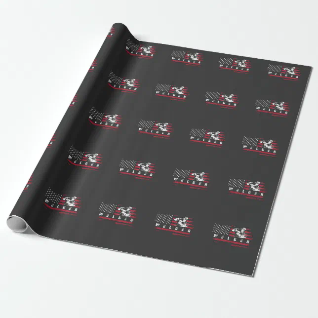 American Flag Welder USA Metalworking Weld Wrapping Paper | Zazzle