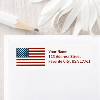 American Flag White Address Labels | Zazzle