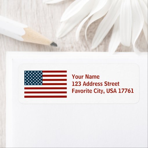 American Flag White Address Labels | Zazzle