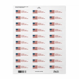 American Flag White Address Labels | Zazzle