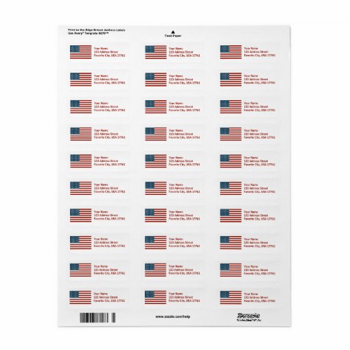 American Flag White Address Labels | Zazzle