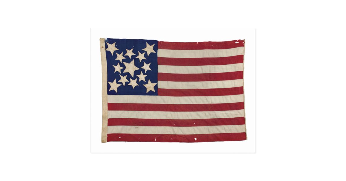 American Flag with 13 Stars Postcard | Zazzle.com