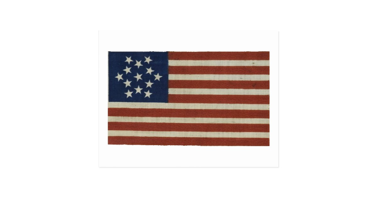 American Flag with 13 Stars Postcard | Zazzle.com